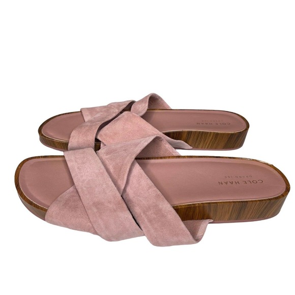 Cole Haan | Shoes | Cole Haan Braelyn Suede Sandals Dusty Rose Pink ...